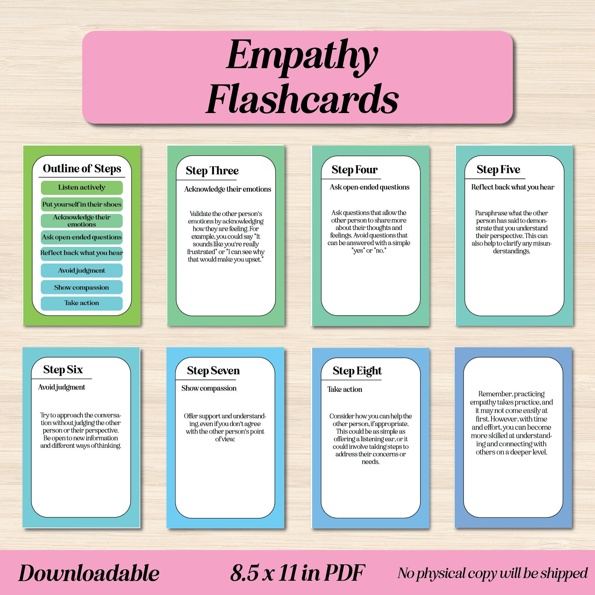 Empathy Flashcards - A Helpful Resource for Therapy, Coping, and ...