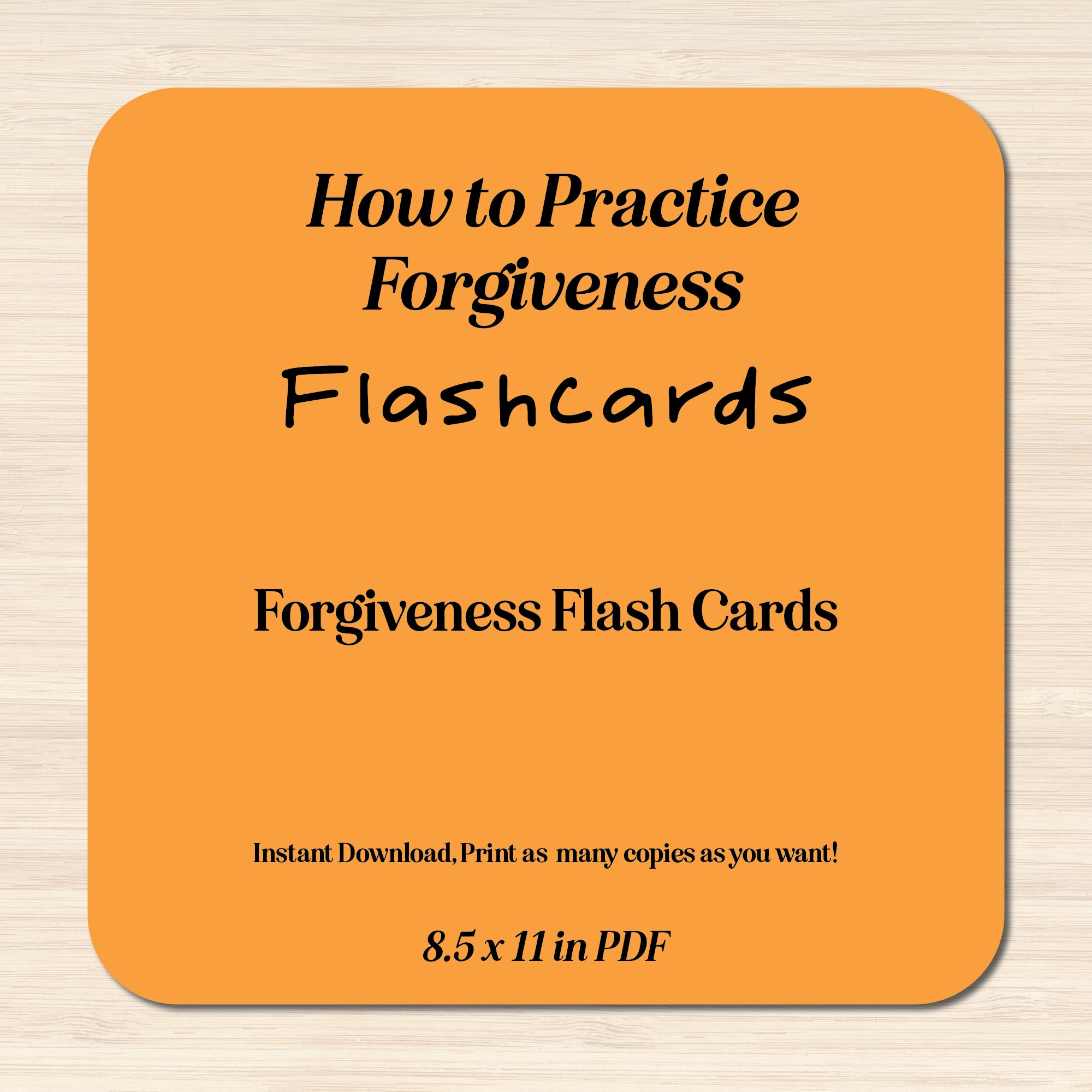 Forgiveness Flashcards - A Helpful Resource for Therapy, Coping, and ...