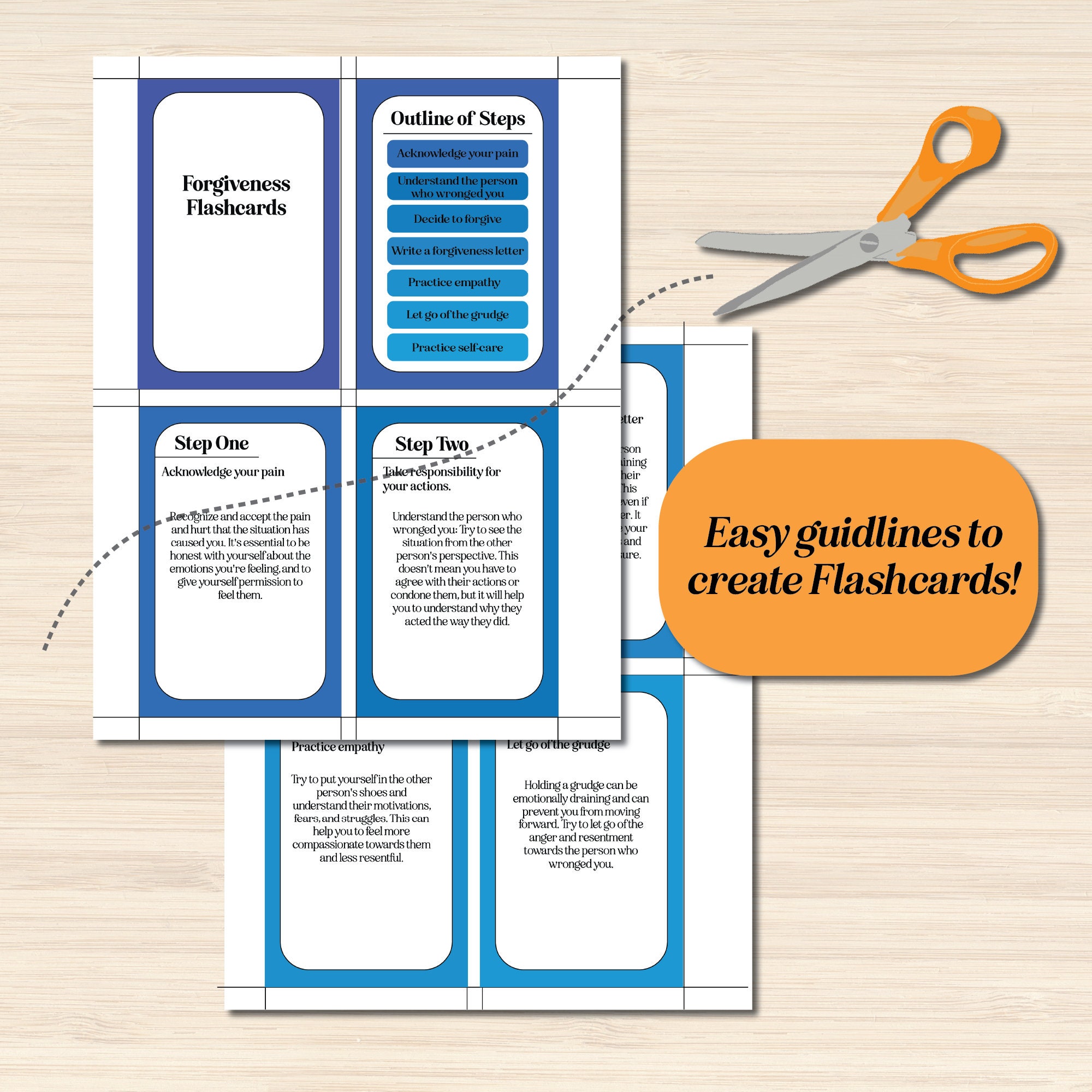 Forgiveness Flashcards - A Helpful Resource for Therapy, Coping, and ...