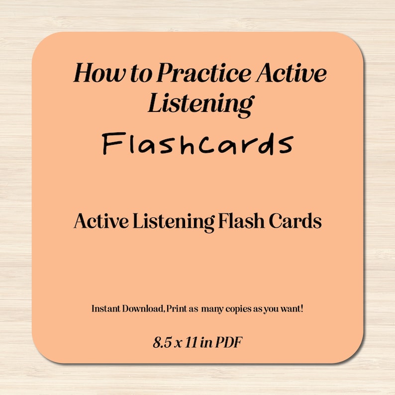 Active Listening Flashcards: Improve Your Listening Skills and Build ...