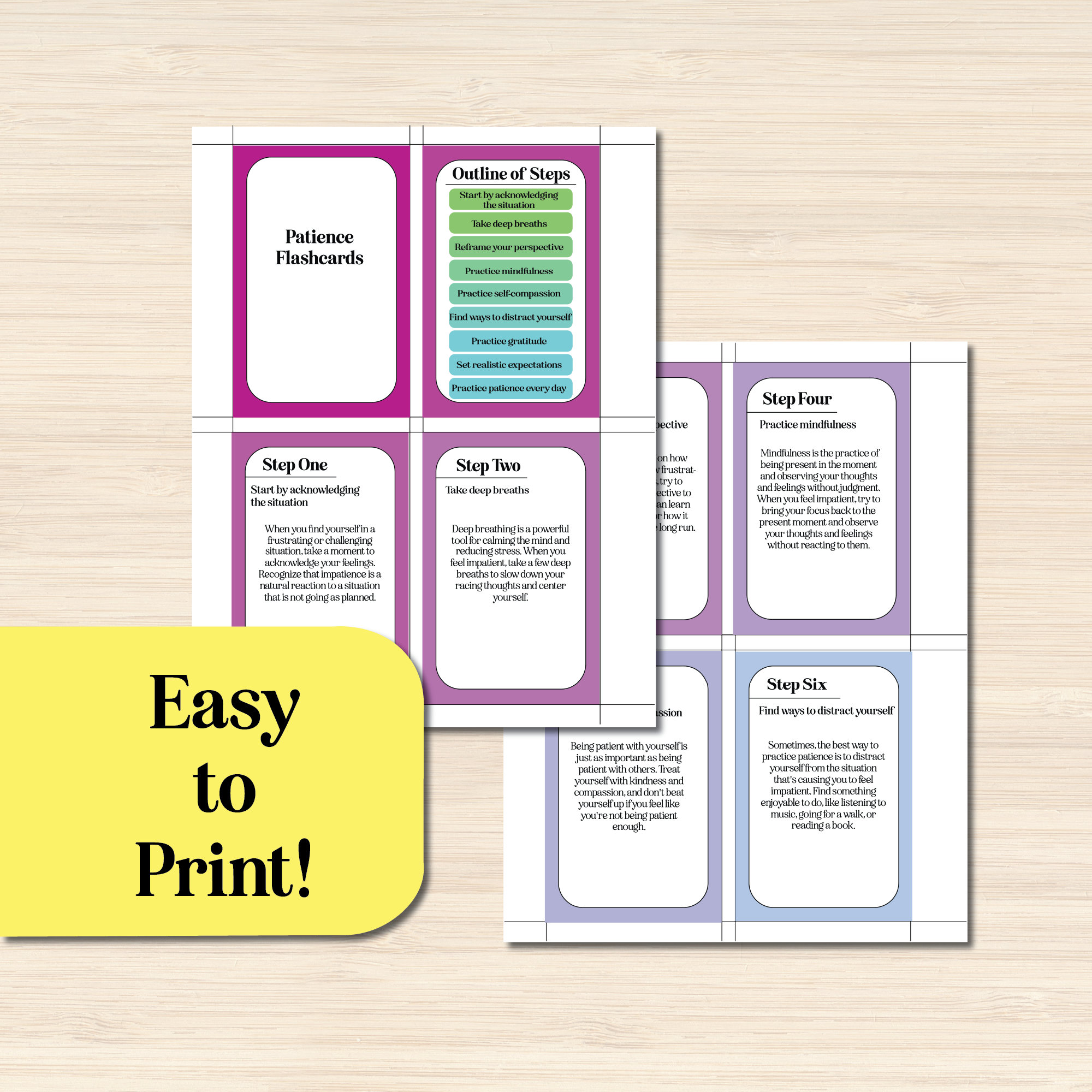 Patience Flashcards - Ideal Tool for Personal Growth, CBT, and School ...