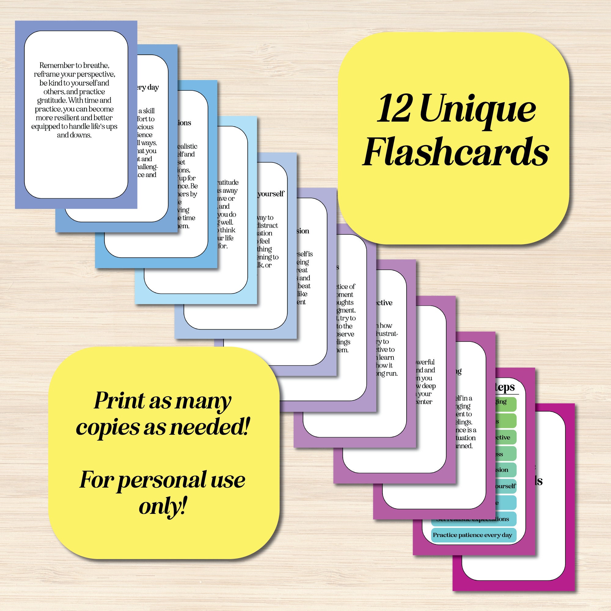 Patience Flashcards - Ideal Tool for Personal Growth, CBT, and School ...