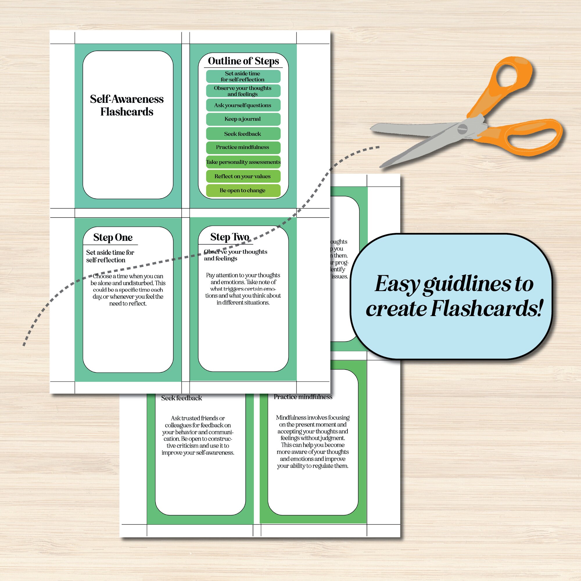 Personal Development Flashcard Bundle, Therapy, School Counseling, and ...