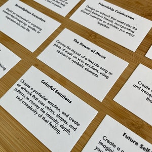 Mental Health Drawing Prompts Card Set, Self Care Journaling Prompt - Etsy