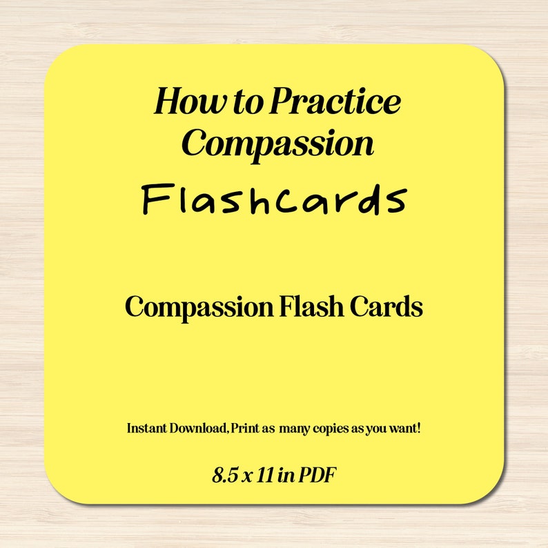 Compassion Flashcards - A Helpful Resource for Therapy, Coping, and ...
