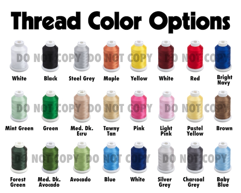 Embroidery Thread Color Chart - Essential Swatch Guide for Monogram ...