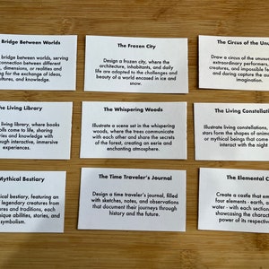 Creative Drawing Prompt Cards - Etsy