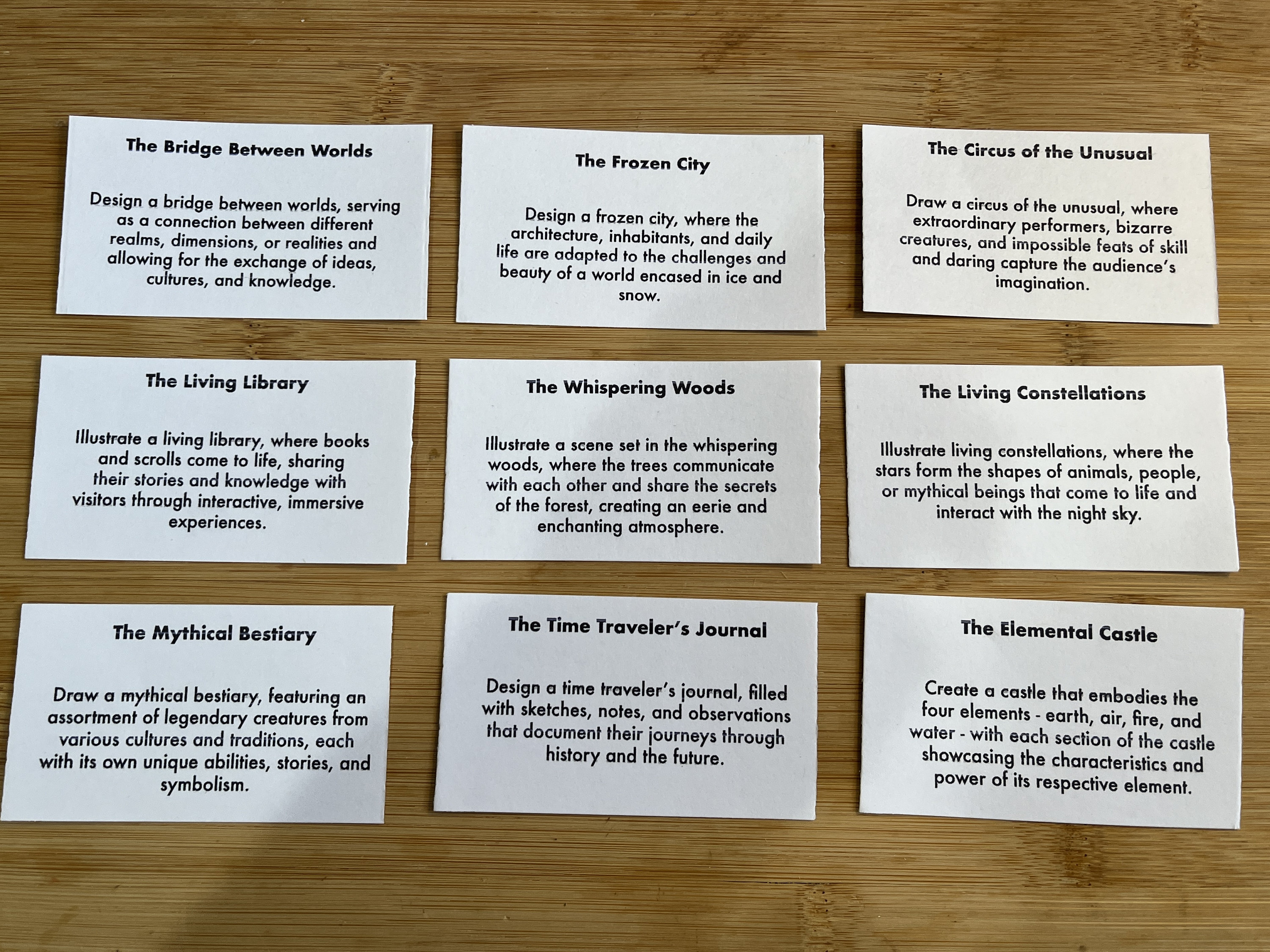 Creative Drawing Prompt Cards - Etsy