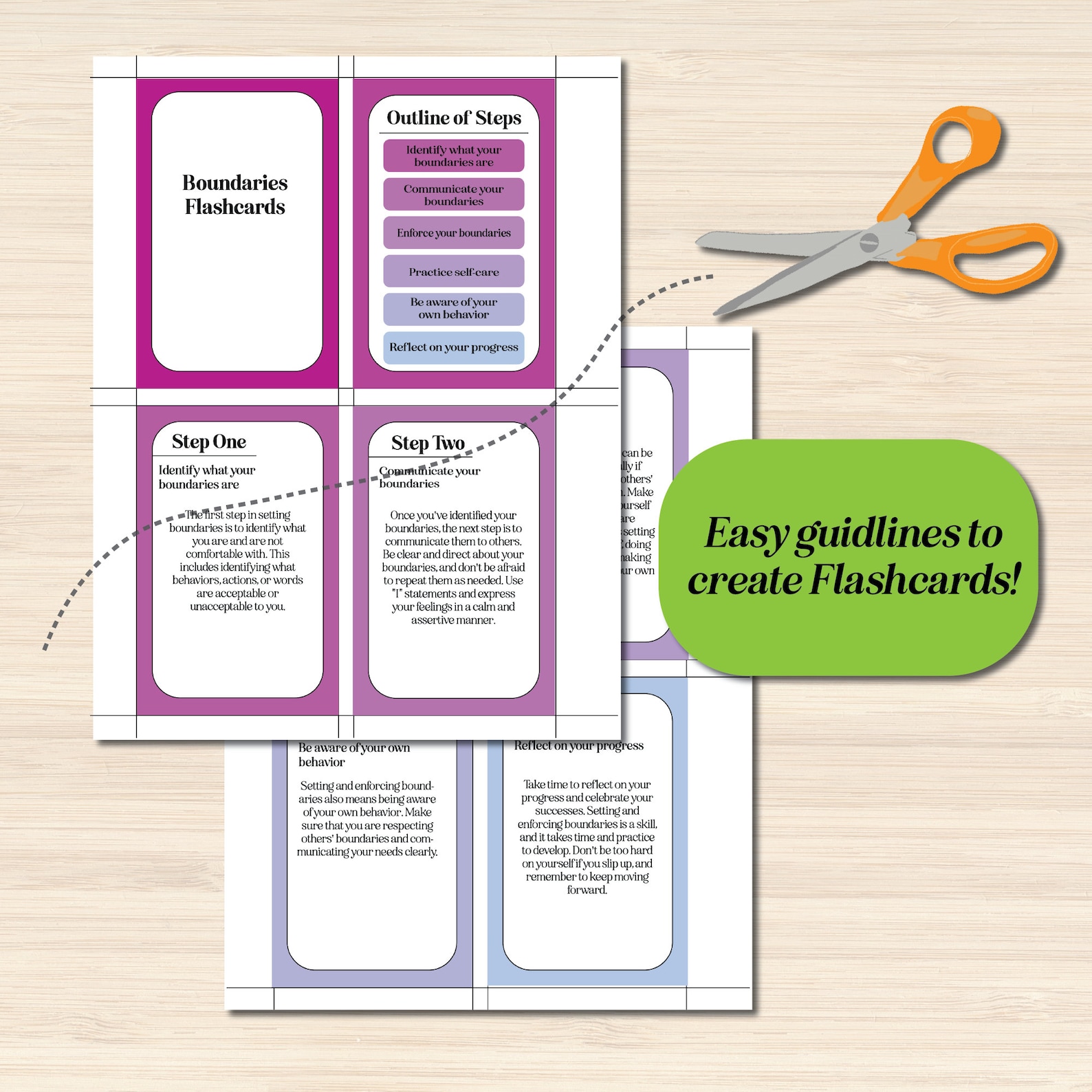 Boundaries Flashcards - A Helpful Resource for Therapy, Coping, and ...