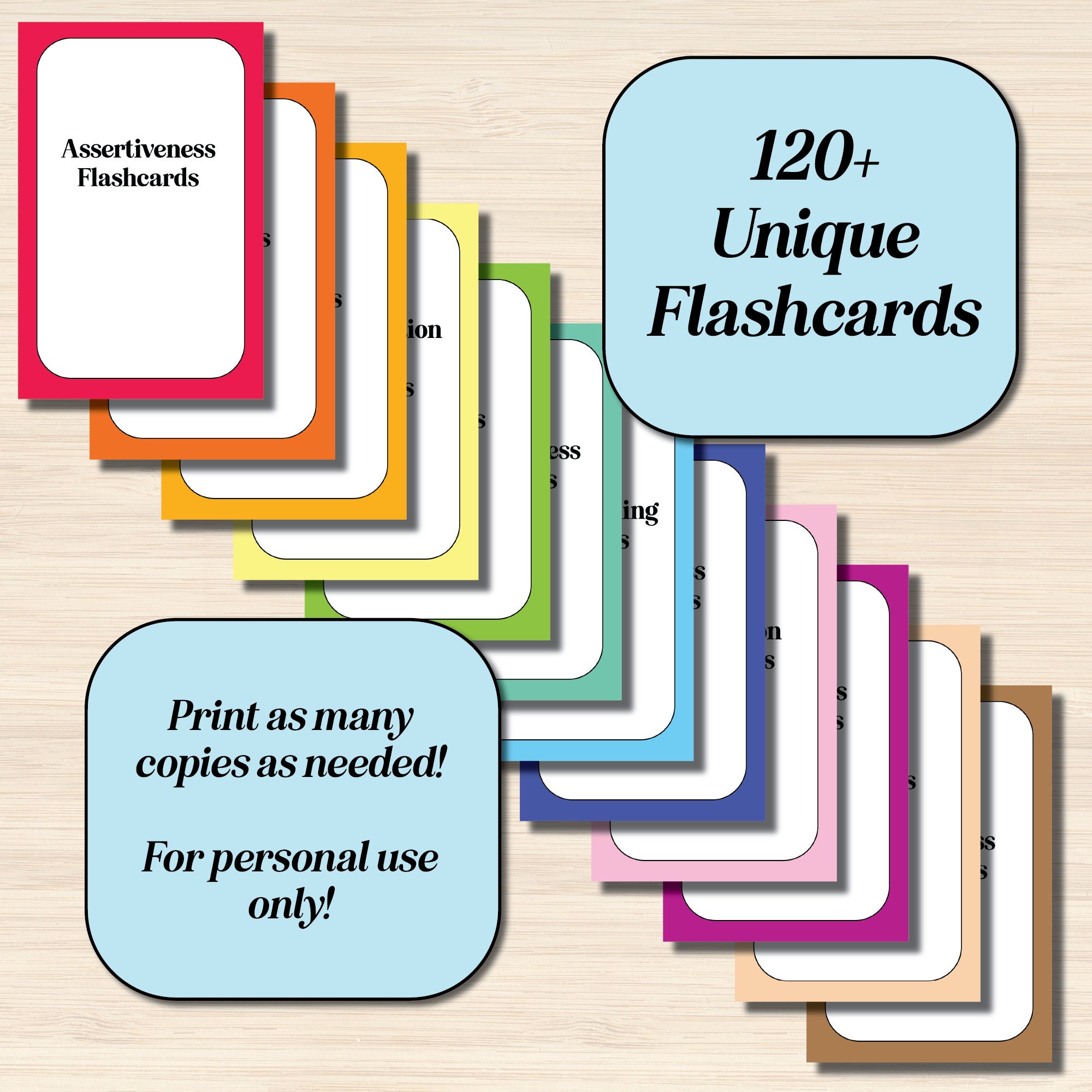 Personal Development Flashcard Bundle, Therapy, School Counseling, and ...