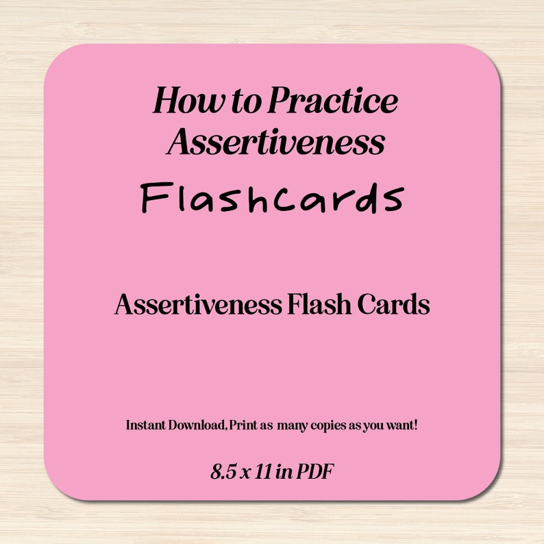 Assertiveness Flashcards - A Helpful Resource for Therapy, Coping, and Emotional Growth - CBT ...