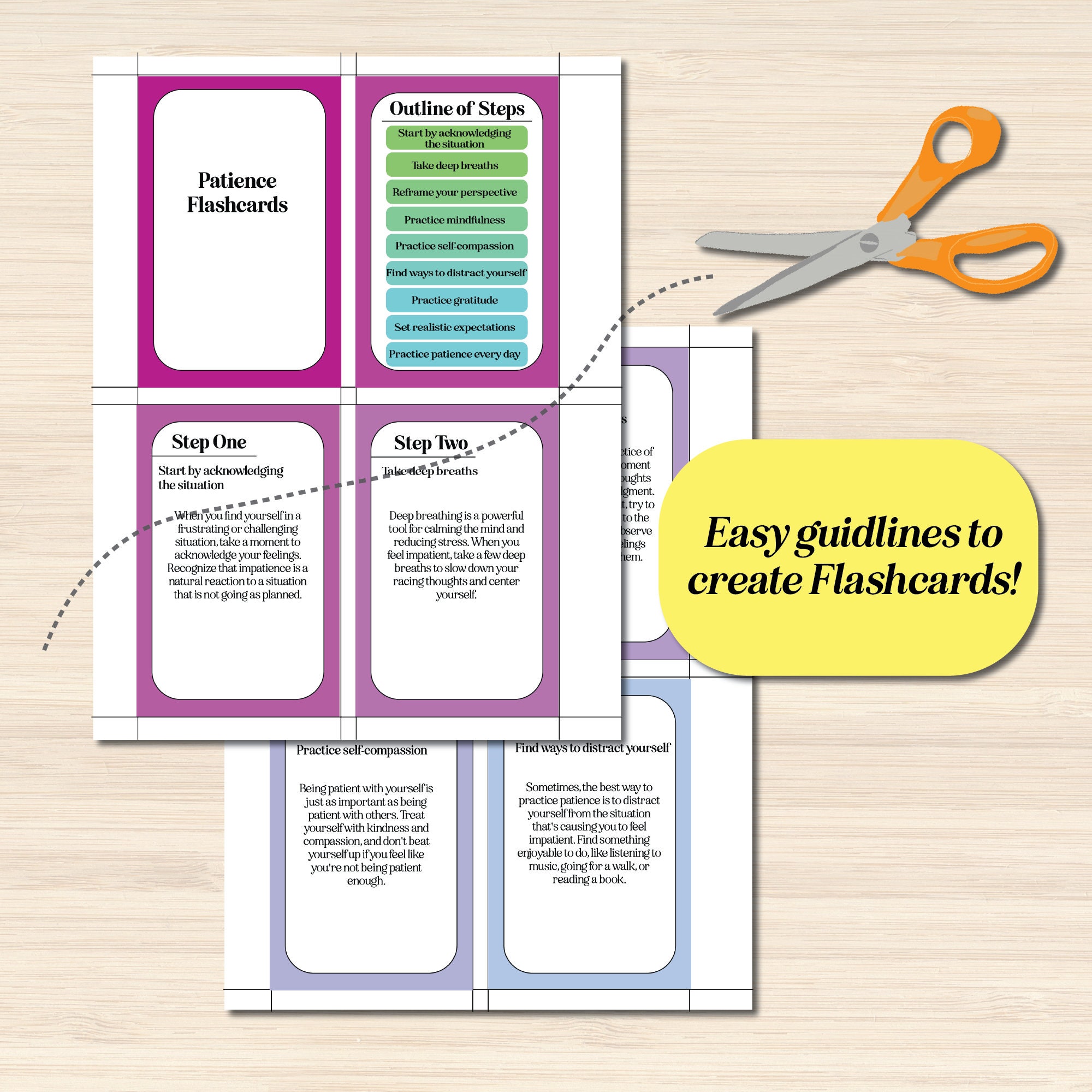 Patience Flashcards - Ideal Tool for Personal Growth, CBT, and School ...