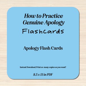 Apology Flashcards - A Helpful Resource for Therapy, Coping, and ...