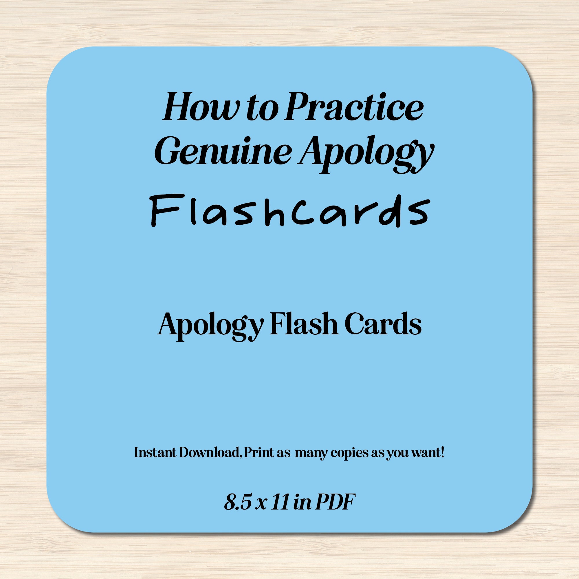 Apology Flashcards A Helpful Resource for Therapy, Coping, and ...