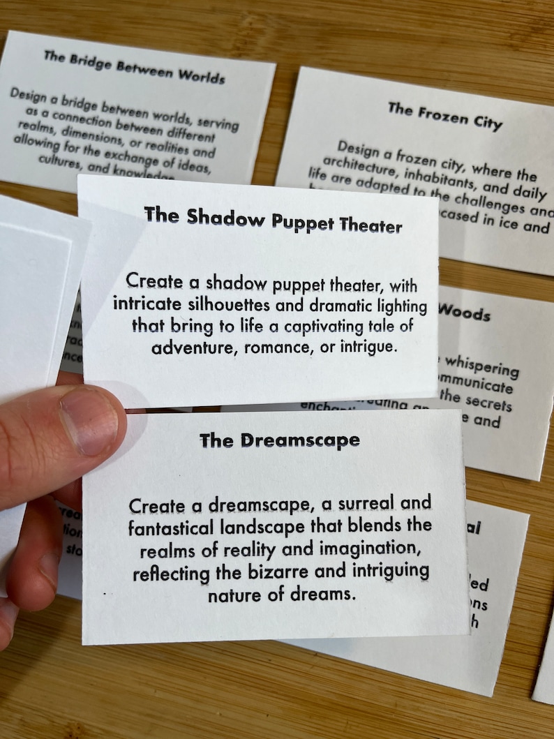 Creative Drawing Prompt Cards - Etsy