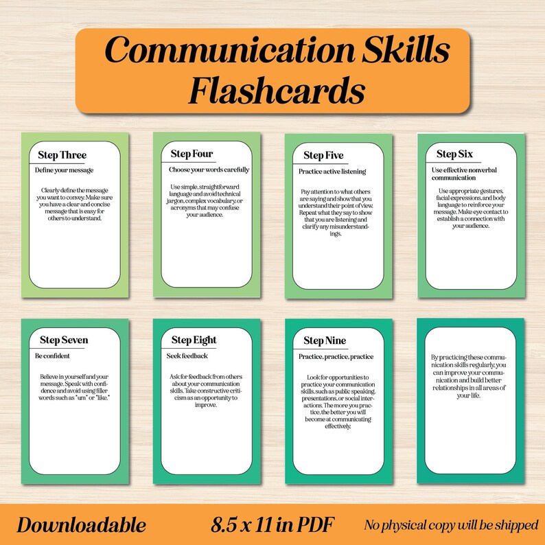 Communication Skills Flashcards - A Helpful Resource for Therapy ...