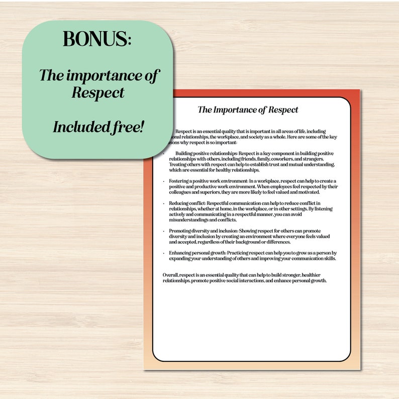Respect Flashcards - Ideal Tool for Personal Growth, CBT, and School ...