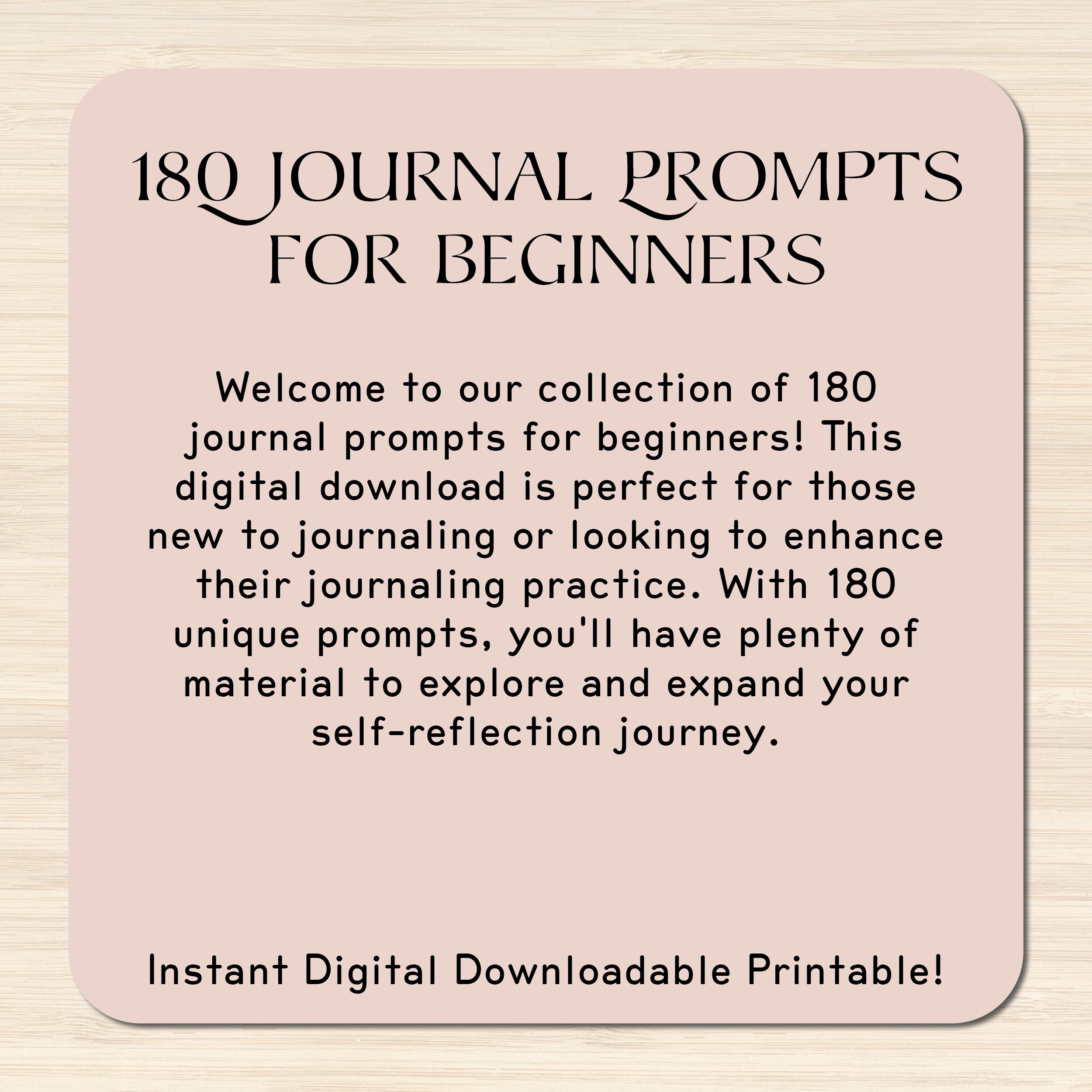 180 Journal Prompts for Beginners, Personal Development, Mindfulness ...