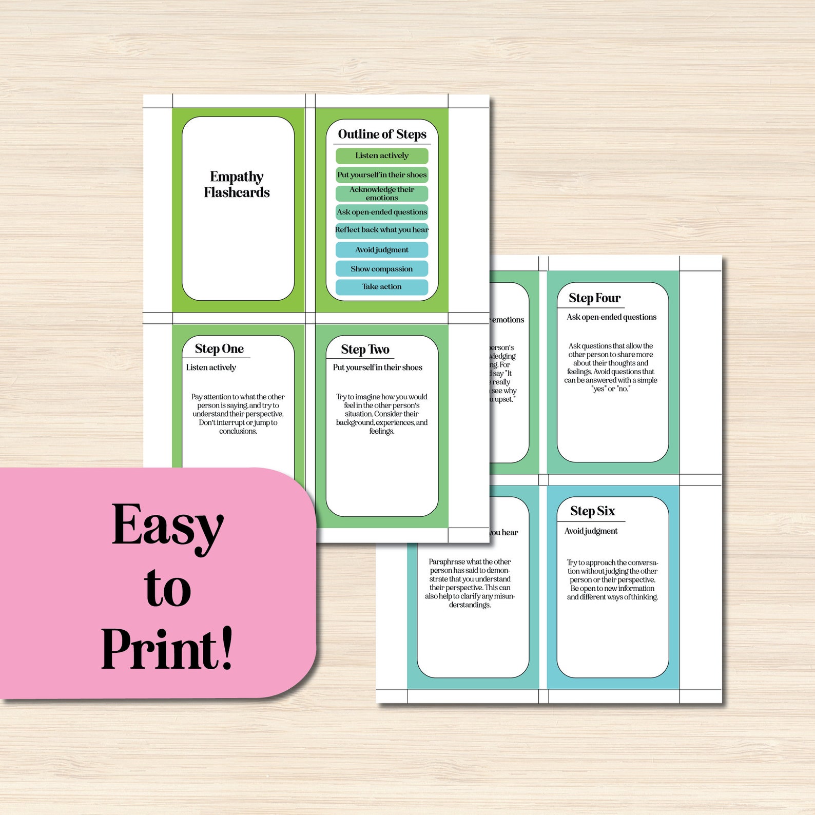 Empathy Flashcards - A Helpful Resource for Therapy, Coping, and ...