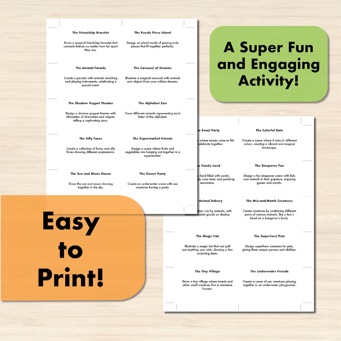 Creative Drawing Prompts for Kids - Etsy