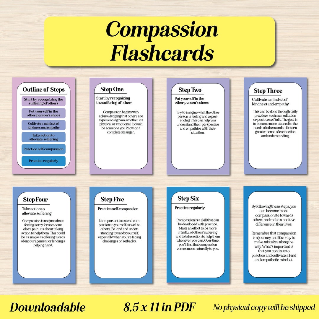 Compassion Flashcards - A Helpful Resource for Therapy, Coping, and ...