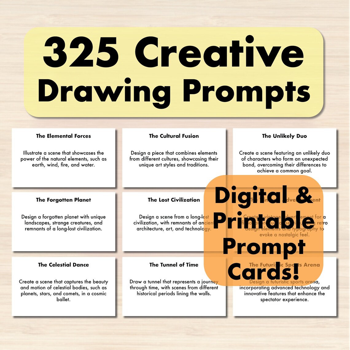 Creative Drawing Prompt Cards - Etsy
