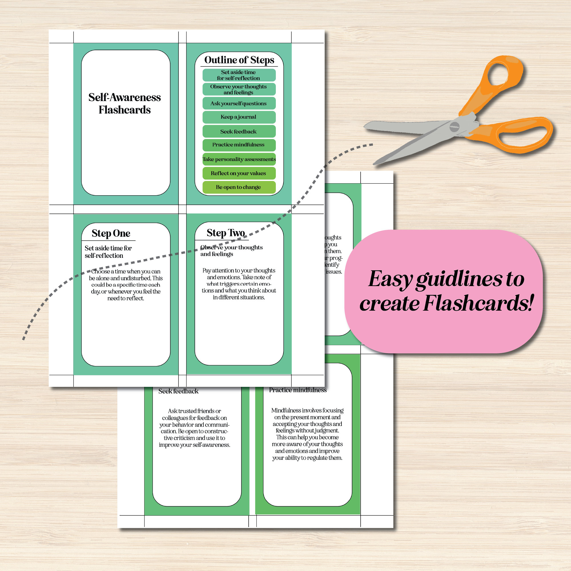 Self-awareness Flashcards - Ideal Tool for Personal Growth, CBT, and ...