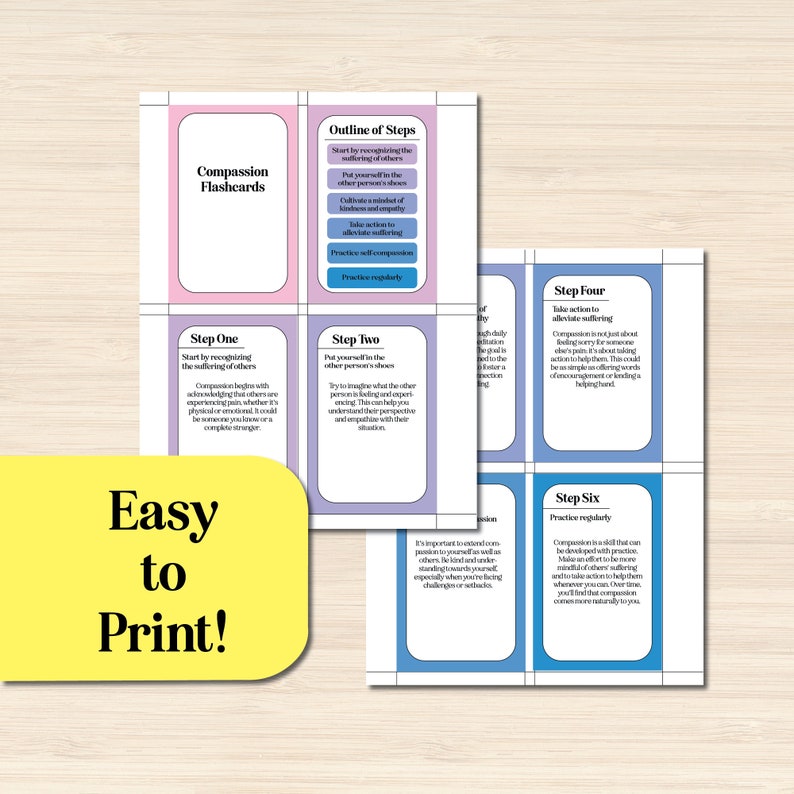 Compassion Flashcards - A Helpful Resource for Therapy, Coping, and ...