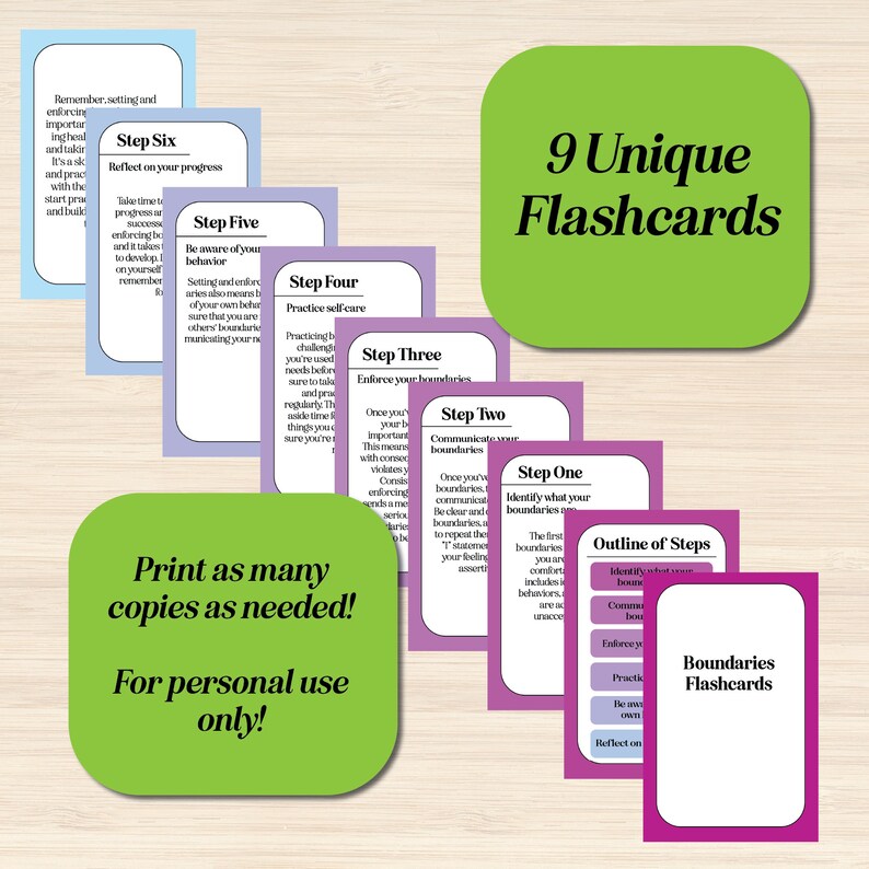 Boundaries Flashcards - A Helpful Resource for Therapy, Coping, and ...