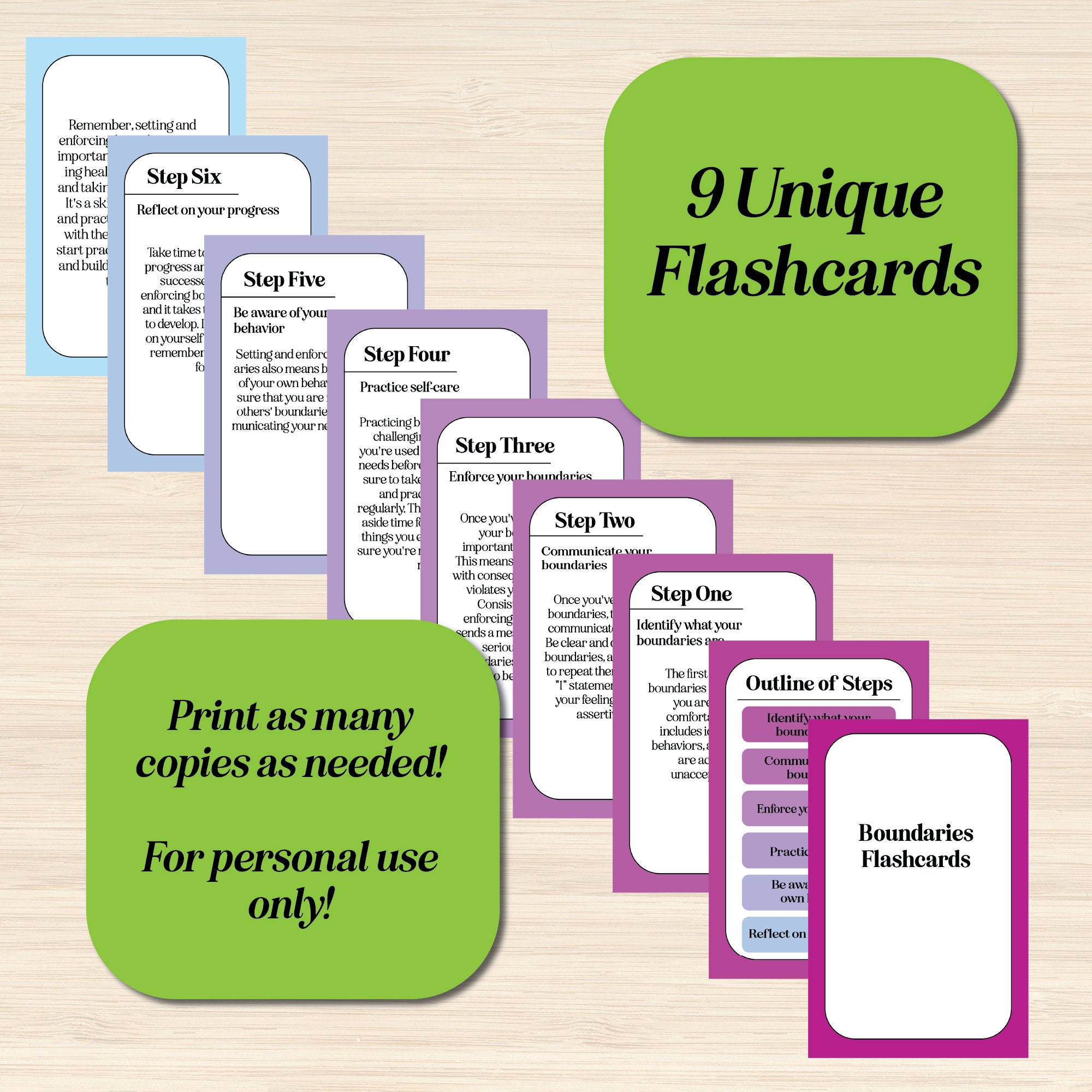 Boundaries Flashcards A Helpful Resource for Therapy - Etsy