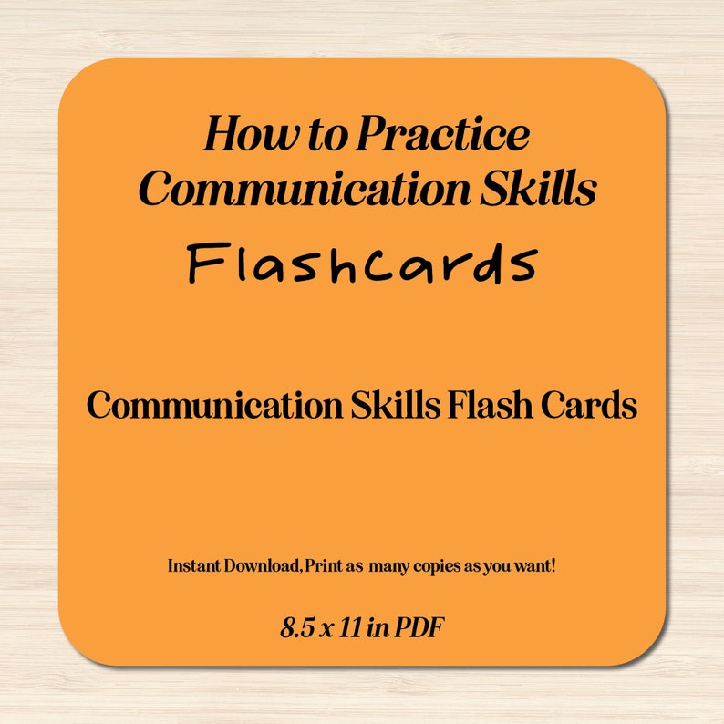 Communication Skills Flashcards - A Helpful Resource for Therapy ...
