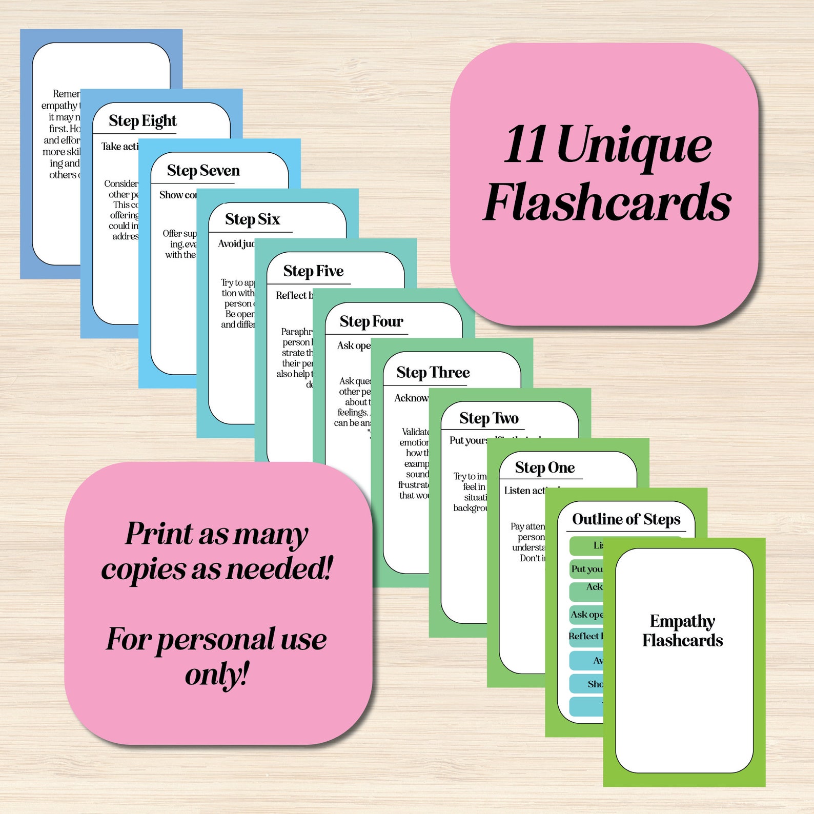 Empathy Flashcards - A Helpful Resource for Therapy, Coping, and ...