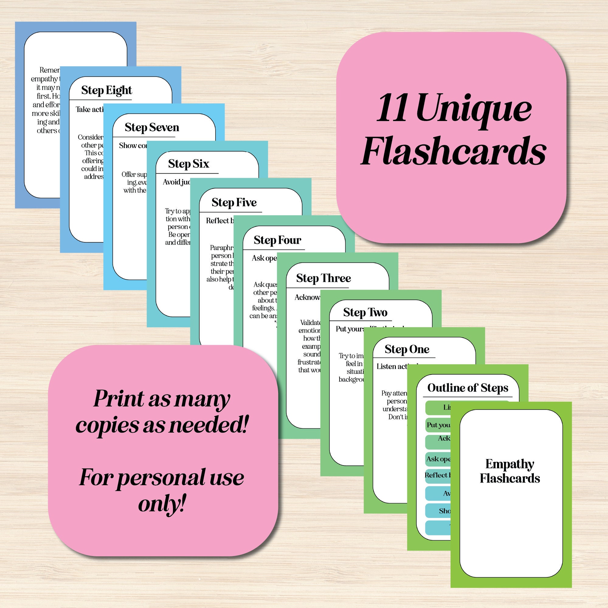 Empathy Flashcards - A Helpful Resource for Therapy, Coping, and ...