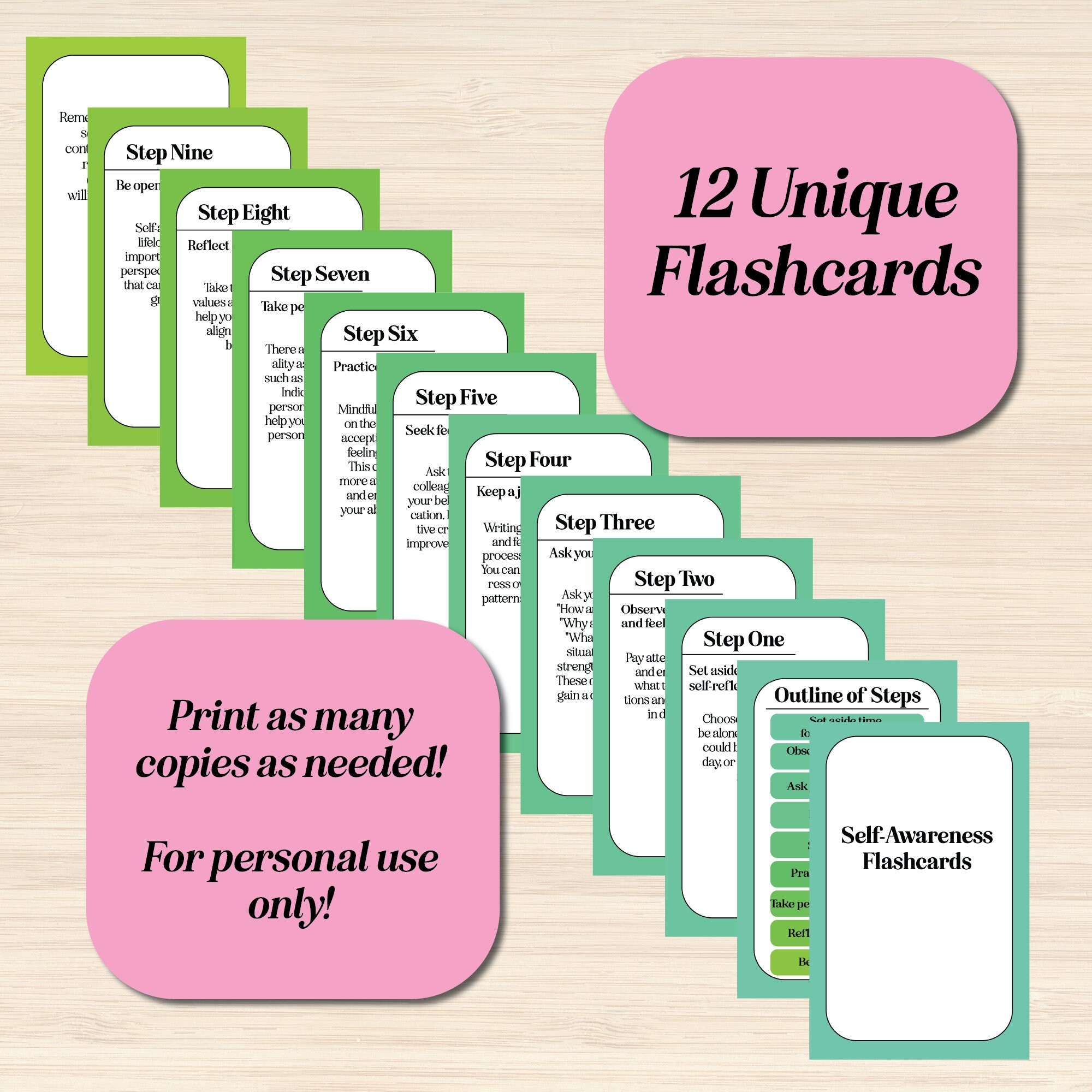 Self-awareness Flashcards - Ideal Tool for Personal Growth, CBT, and ...
