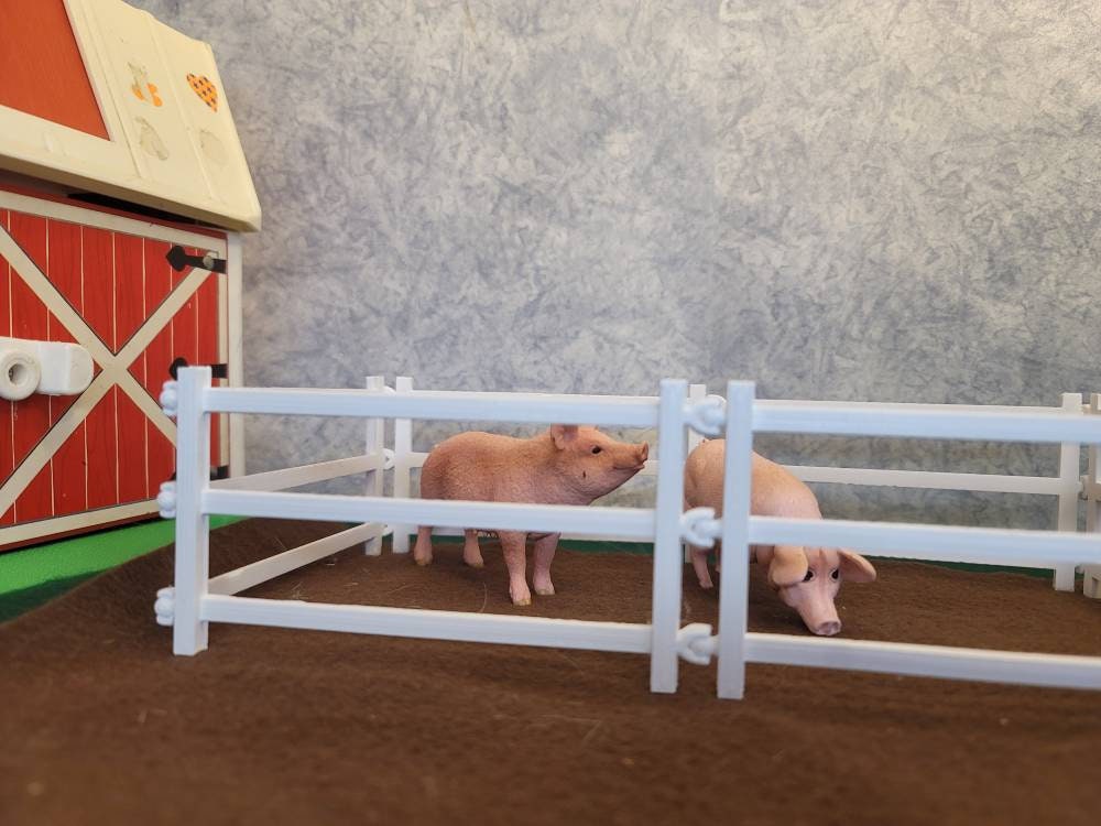 Farm Fence Toy Model Fence 3 Rail Fence Toy Doll House Fenceing Animal ...