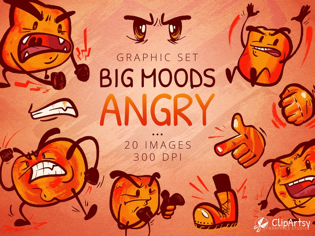 Big Moods ANGRY Emotion Clipart | Instant Download | Print-ready ...