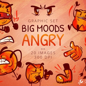 Big Moods ANGRY Emotion Clipart | Instant Download | Print-ready ...