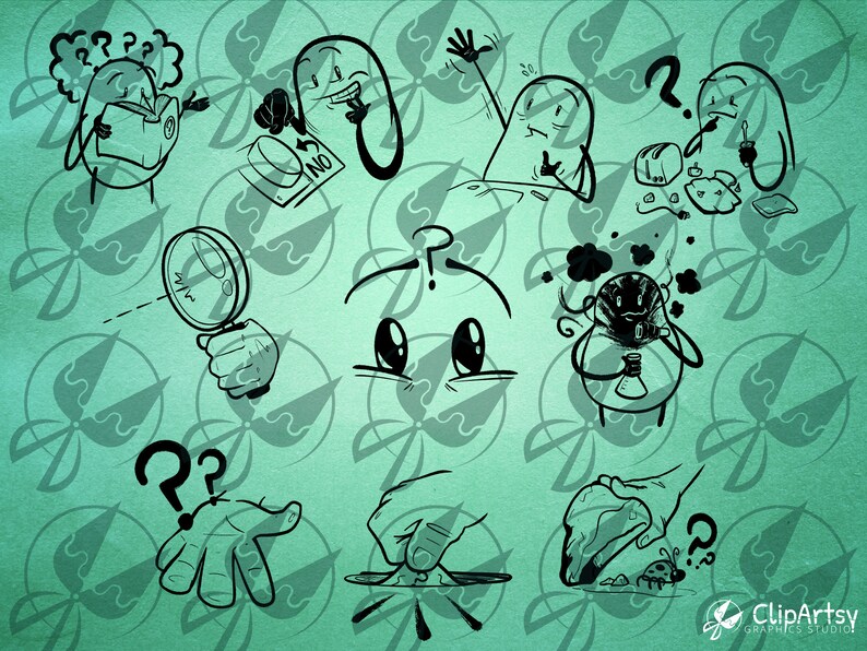 Big Moods CURIOUS Emotion Clipart | Instant Download | Print-ready ...