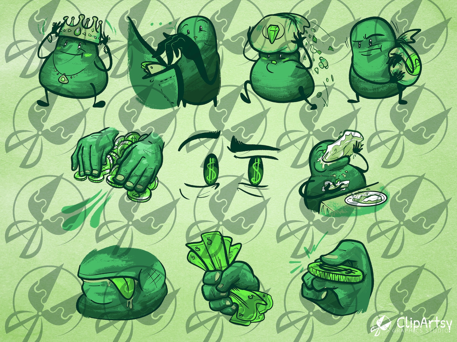 Big Moods GREEDY Emotion Clipart | Instant Download | Print-ready ...