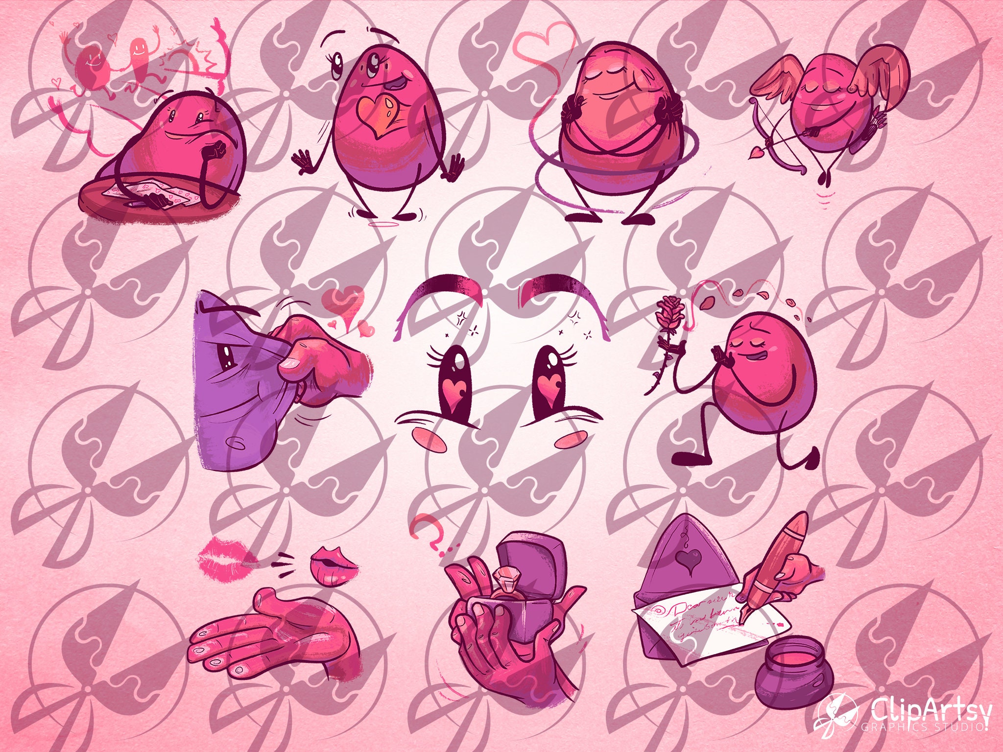 Big Moods LOVE Emotion Clipart | Instant Download | Print-ready ...
