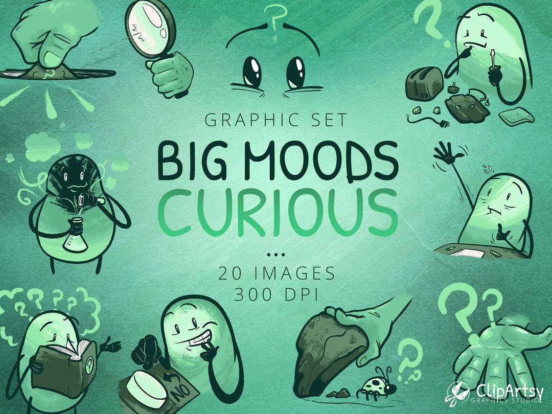 Big Moods CURIOUS Emotion Clipart | Instant Download | Print-ready ...