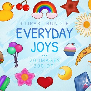 Everyday Joys Cartoon Clipart | Instant Download | Print-ready Graphics ...