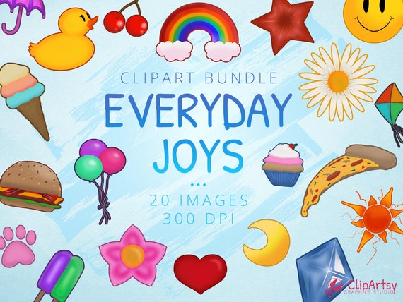 Everyday Joys Cartoon Clipart Instant Download Print-ready | Etsy