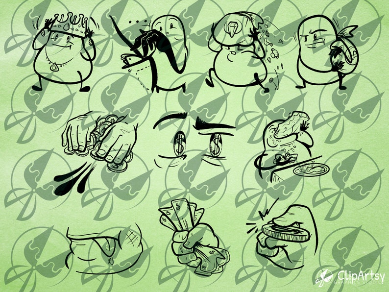 Big Moods GREEDY Emotion Clipart | Instant Download | Print-ready ...