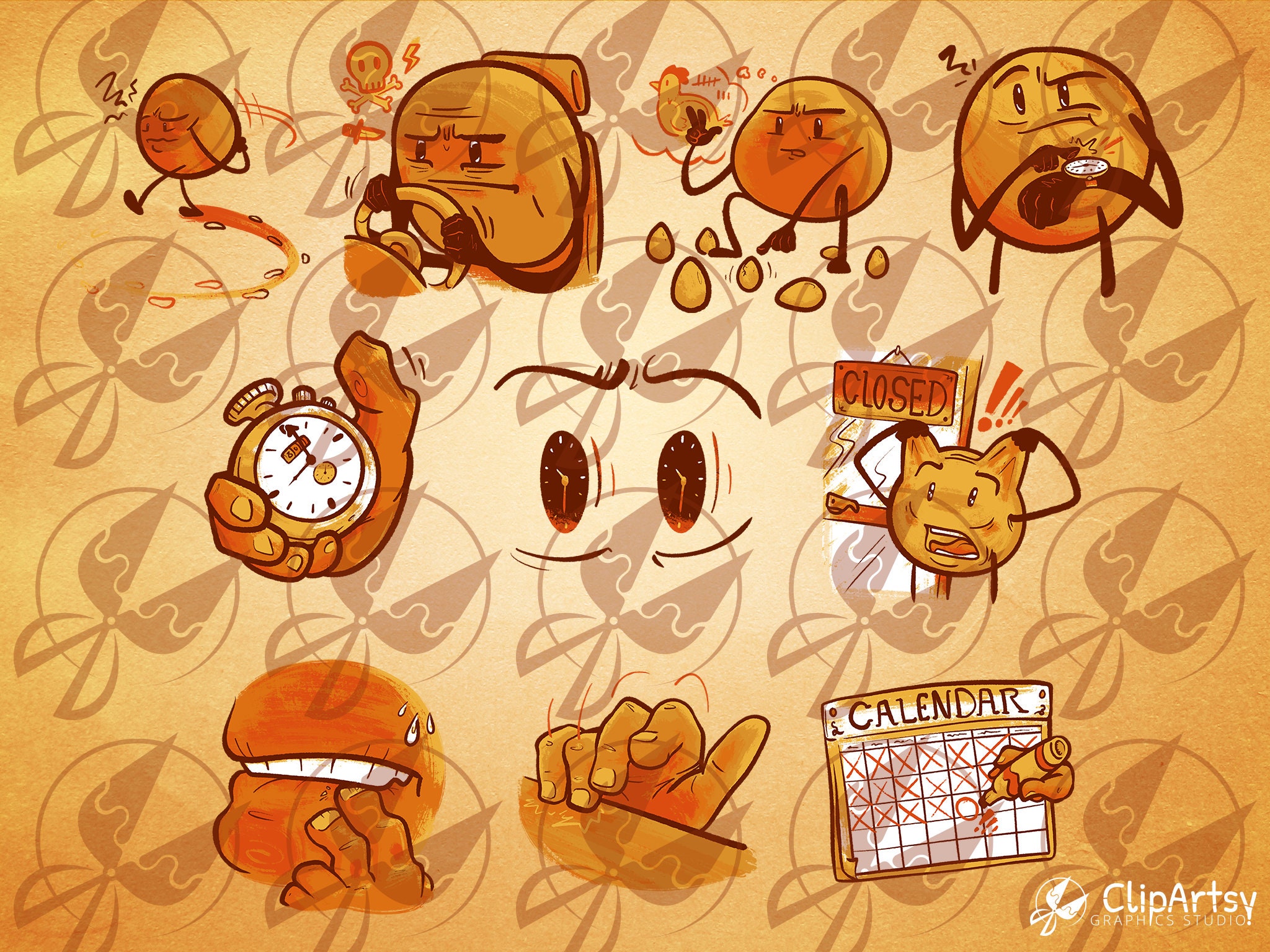 Big Moods IMPATIENT Emotion Clipart Instant Download Print-ready ...