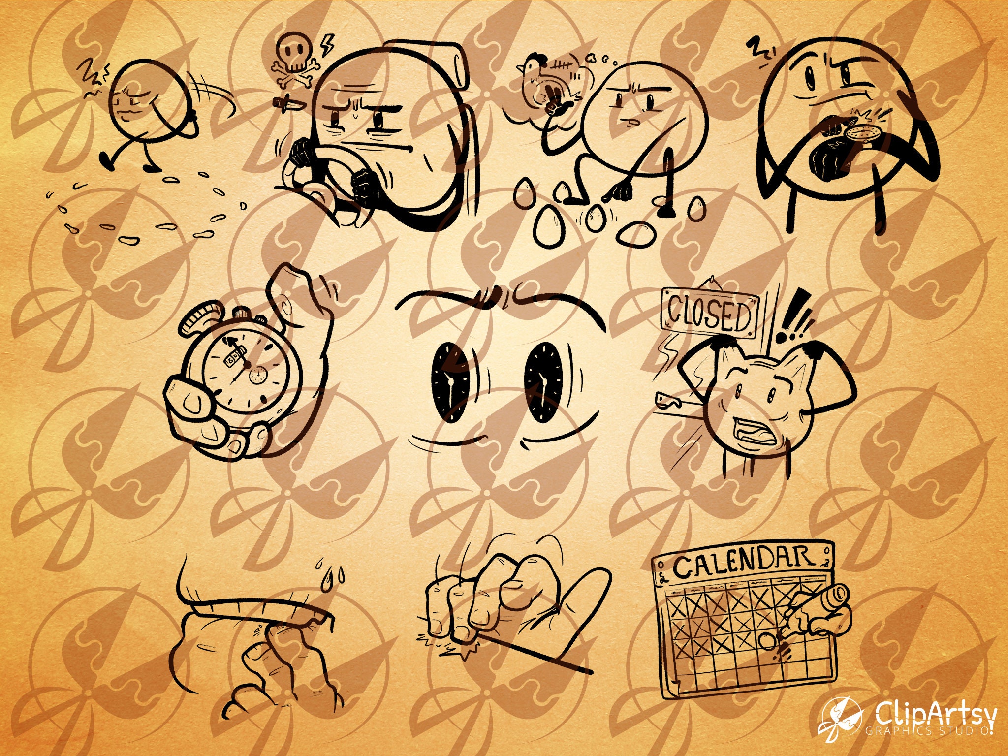 Big Moods IMPATIENT Emotion Clipart Instant Download Print-ready ...