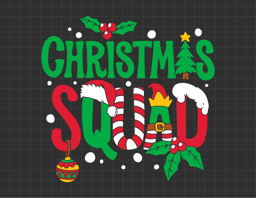Christmas Squad Santa Elf Svg Png, Xmas Bauble Svg, Christmas Mistletoe ...