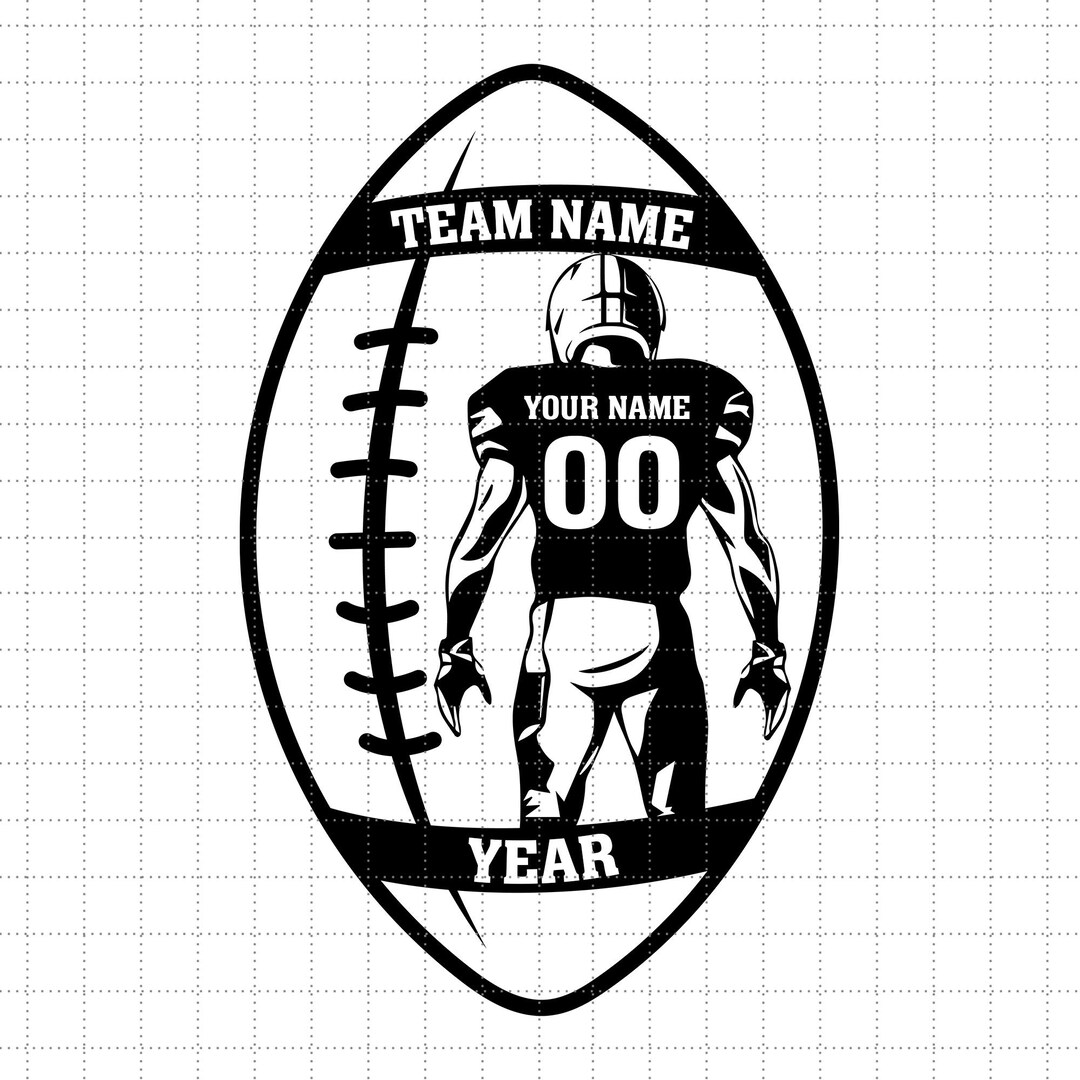 Custom Football Player Svg, Football Name, Football Svg, Football Team ...