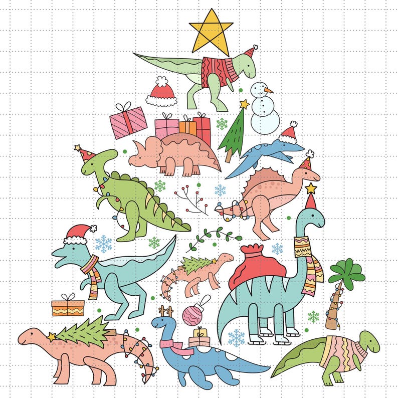 Dinosaur Christmas Tree Png, T-rex Christmas Png,merry Dinomas Png,kids ...