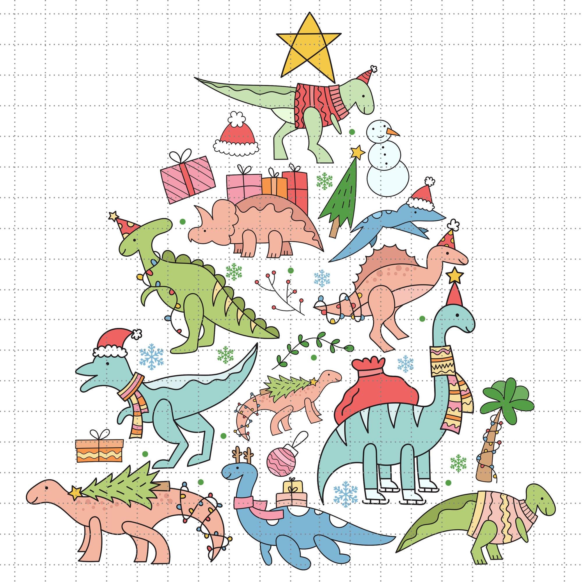 Dinosaur Christmas Tree Png, T-rex Christmas Png,merry Dinomas Png,kids ...